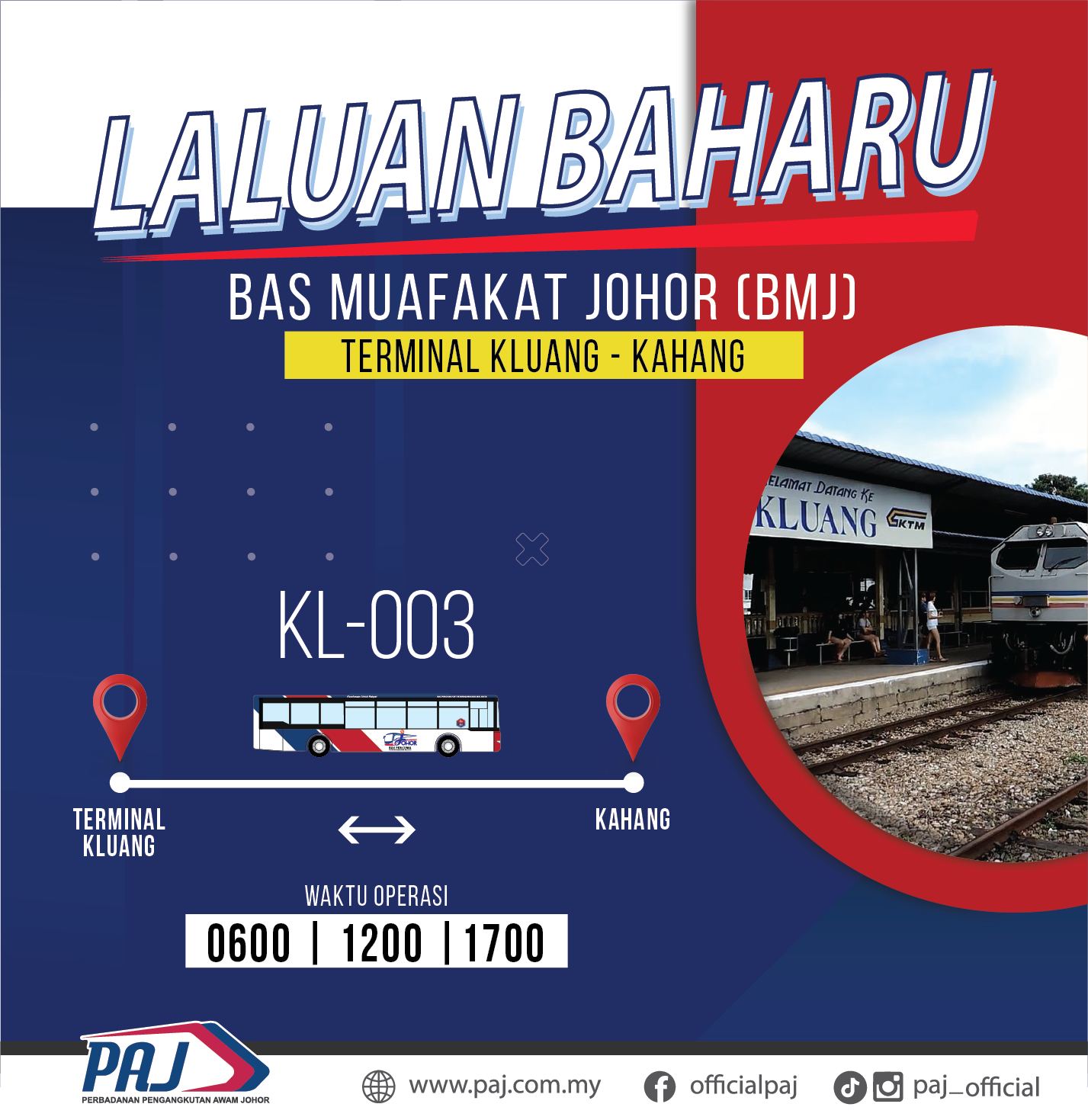 Makluman Laluan Baharu Bas Muafakat Johor (BMJ) - PAJ